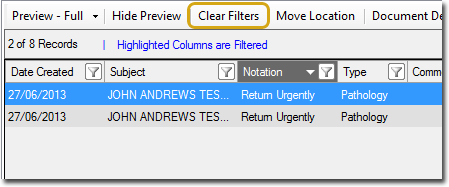 Filtering/Searching Correspondence Records